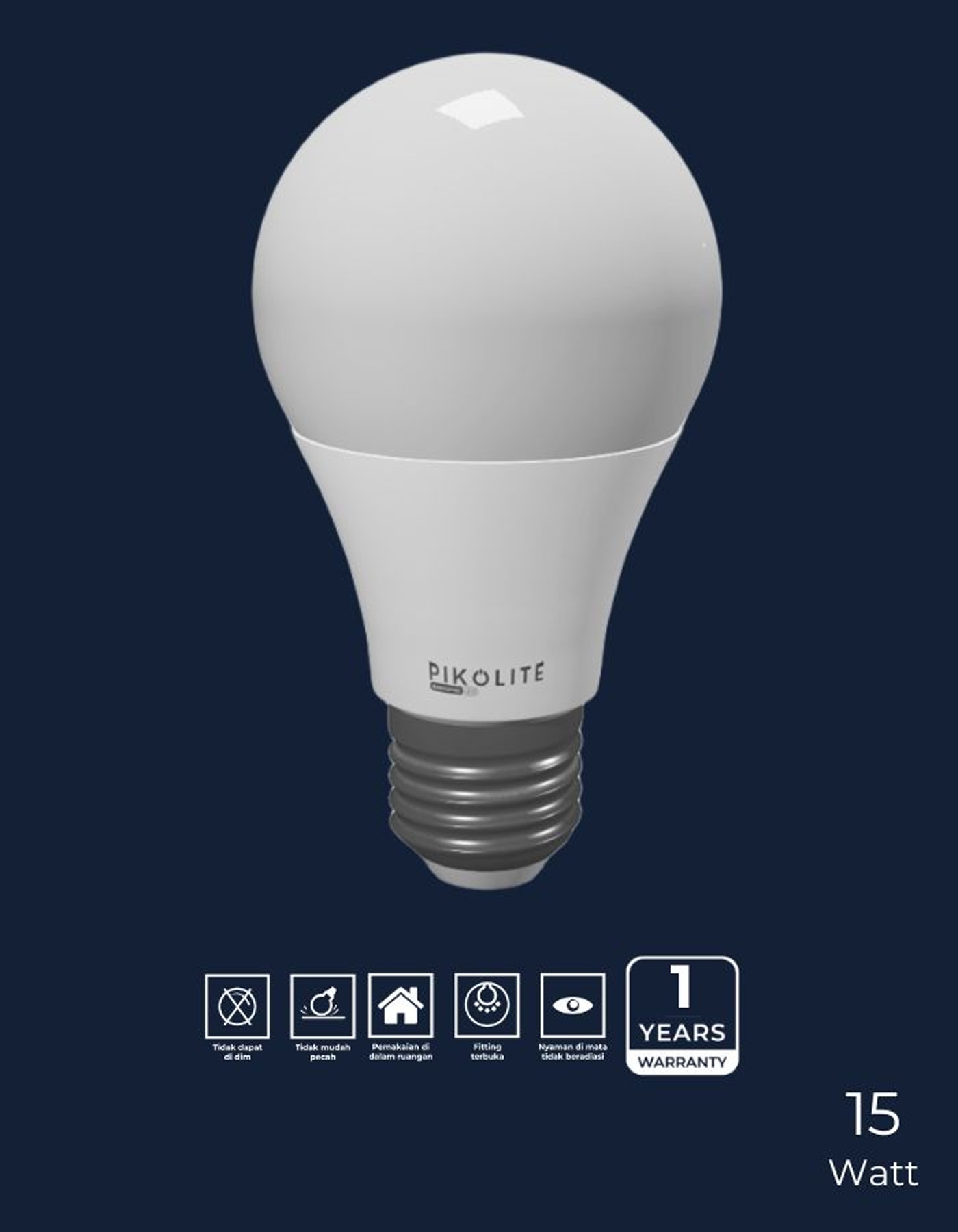 LED A-Bulb 15 Watt PLB - 501 - pikolite